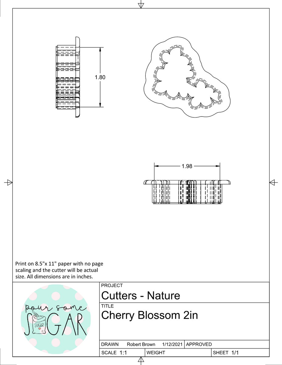 Cherry Blossom Cluster Cookie Cutter/Fondant Cutter or STL Download ...