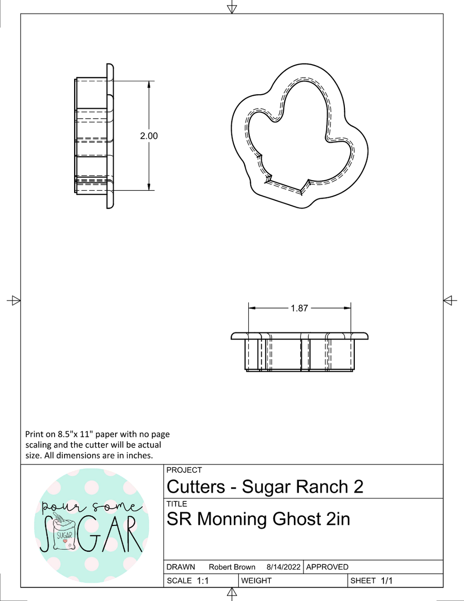Sugar Ranch Mooning Ghost Cookie Cutter/Fondant Cutter or STL Download ...