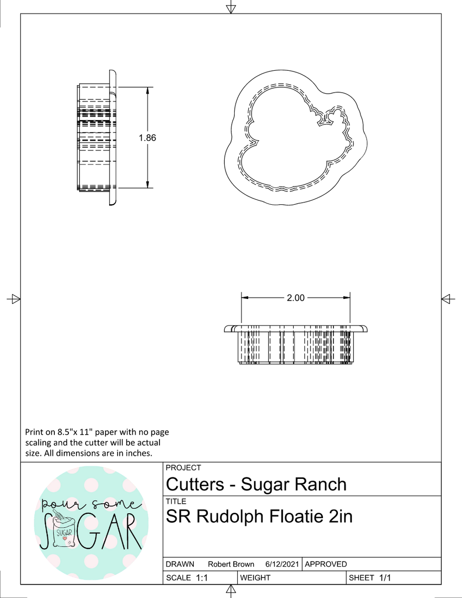 Sugar Ranch Rudolph Floatie (Christmas in July) Cookie Cutter – Pour ...