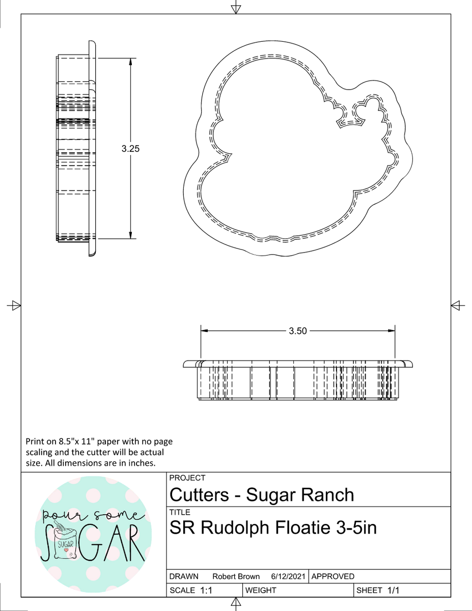 Sugar Ranch Rudolph Floatie (Christmas in July) Cookie Cutter – Pour ...