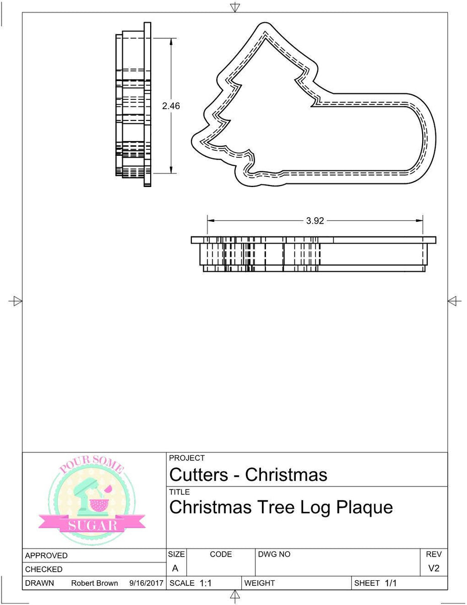 Christmas Tree Log Cookie Cutter or Fondant Cutter – Pour Some Sugar, LLC