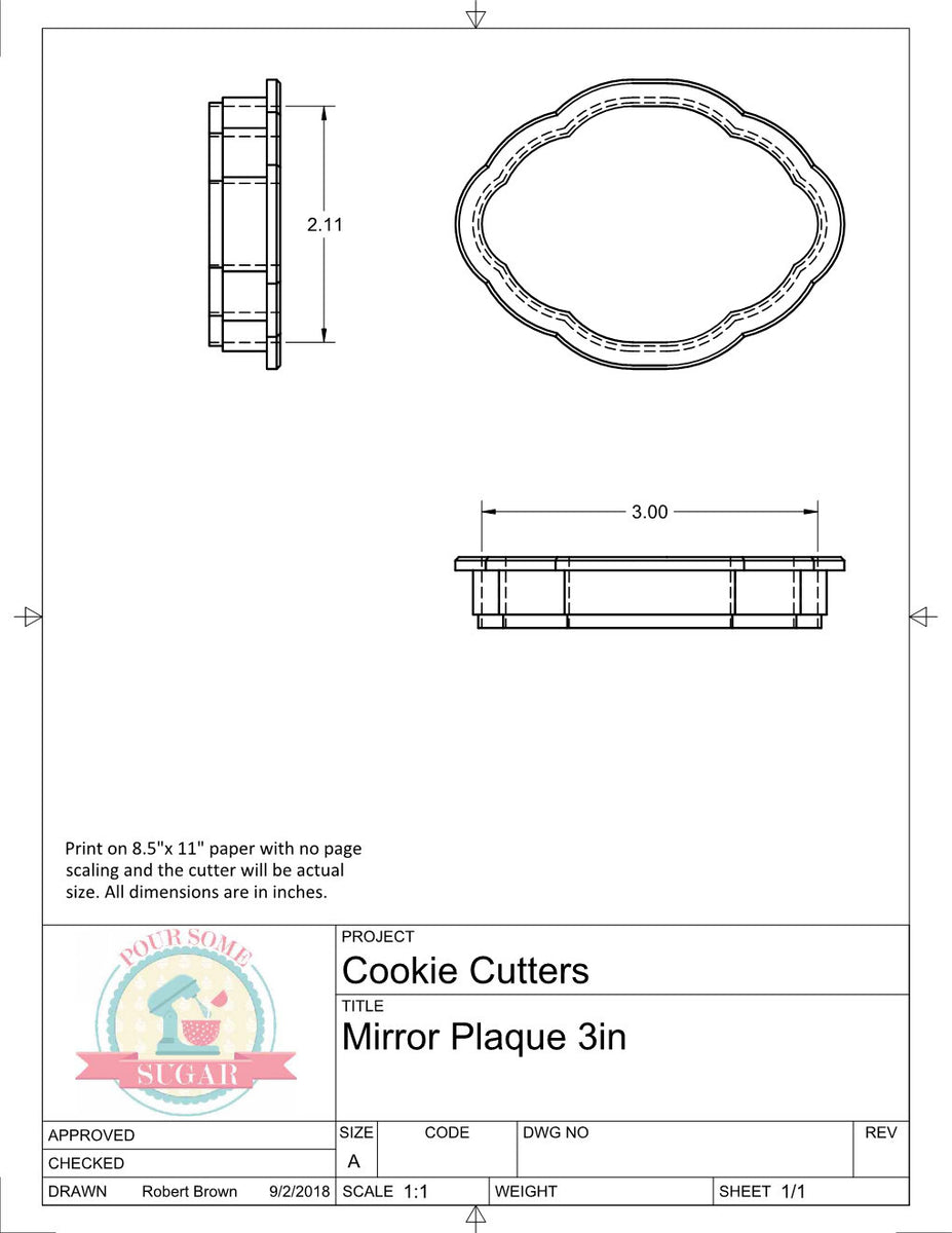 Mirror Plaque Cookie Cutter – Pour Some Sugar, LLC
